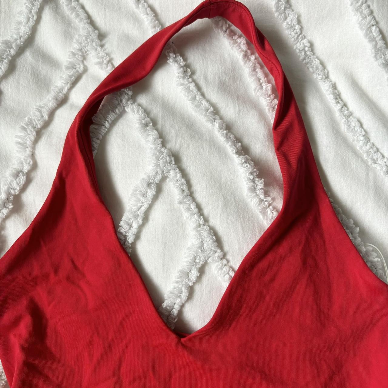 supre - luxe halter body suit, red size - xs #luxe... - Depop