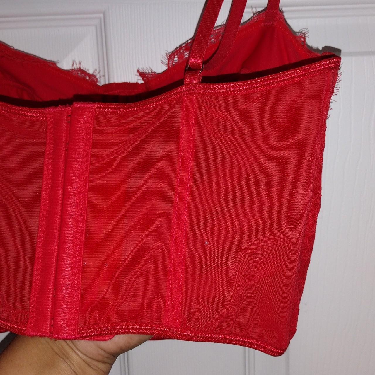 Red Corset Crop Top Size M/L - Depop