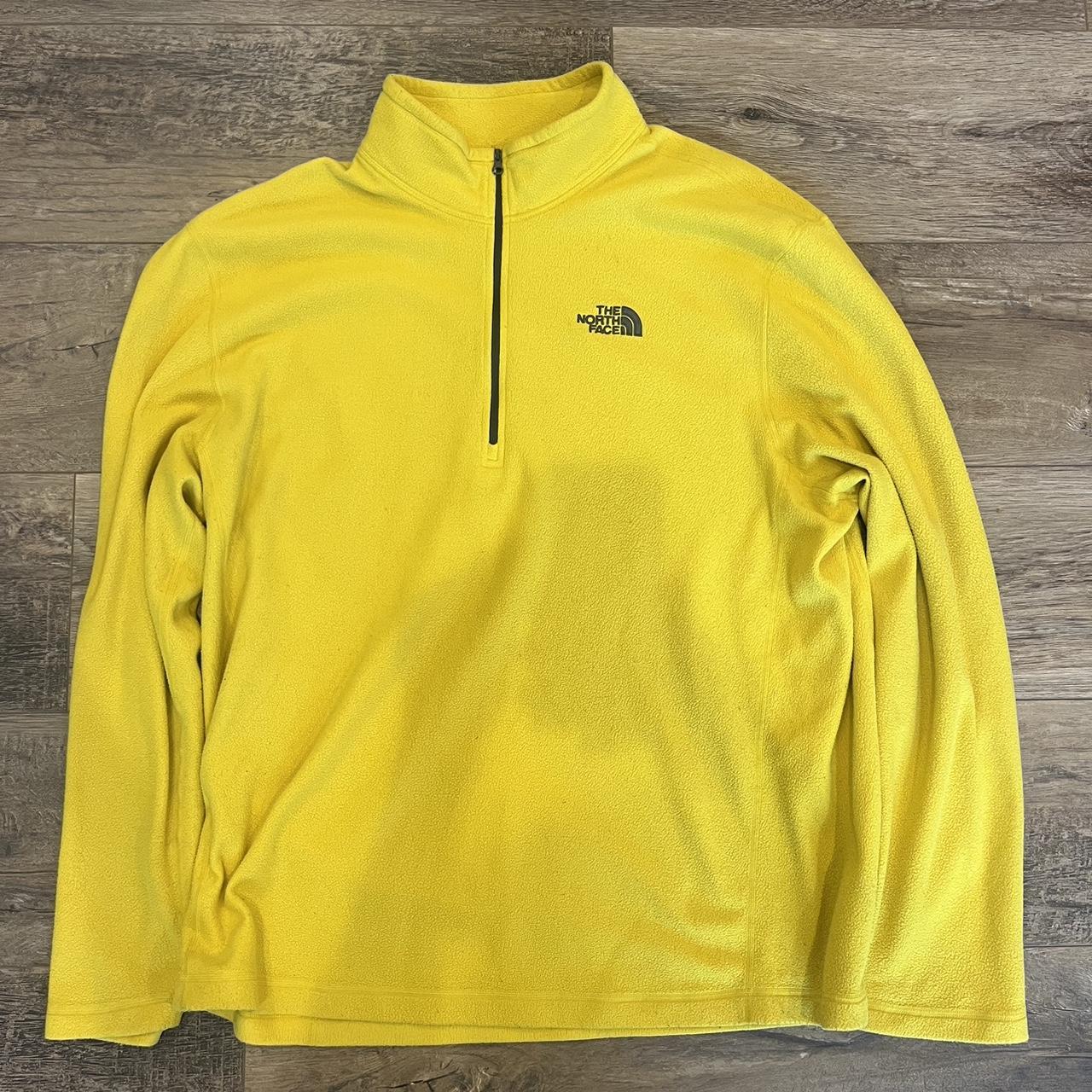 Vintage Northface Yellow Quarter Zip Up Jacket - Depop