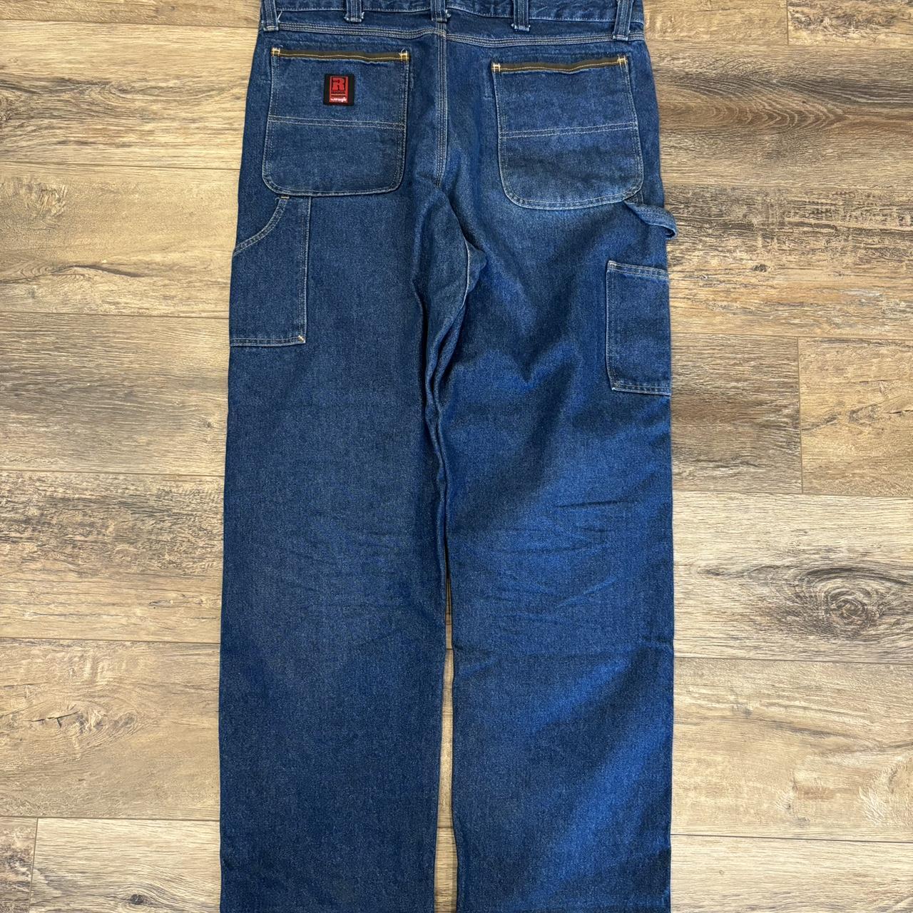 Vintage Baggy Wrangler/Riggs Double Knee Denim Jeans... - Depop