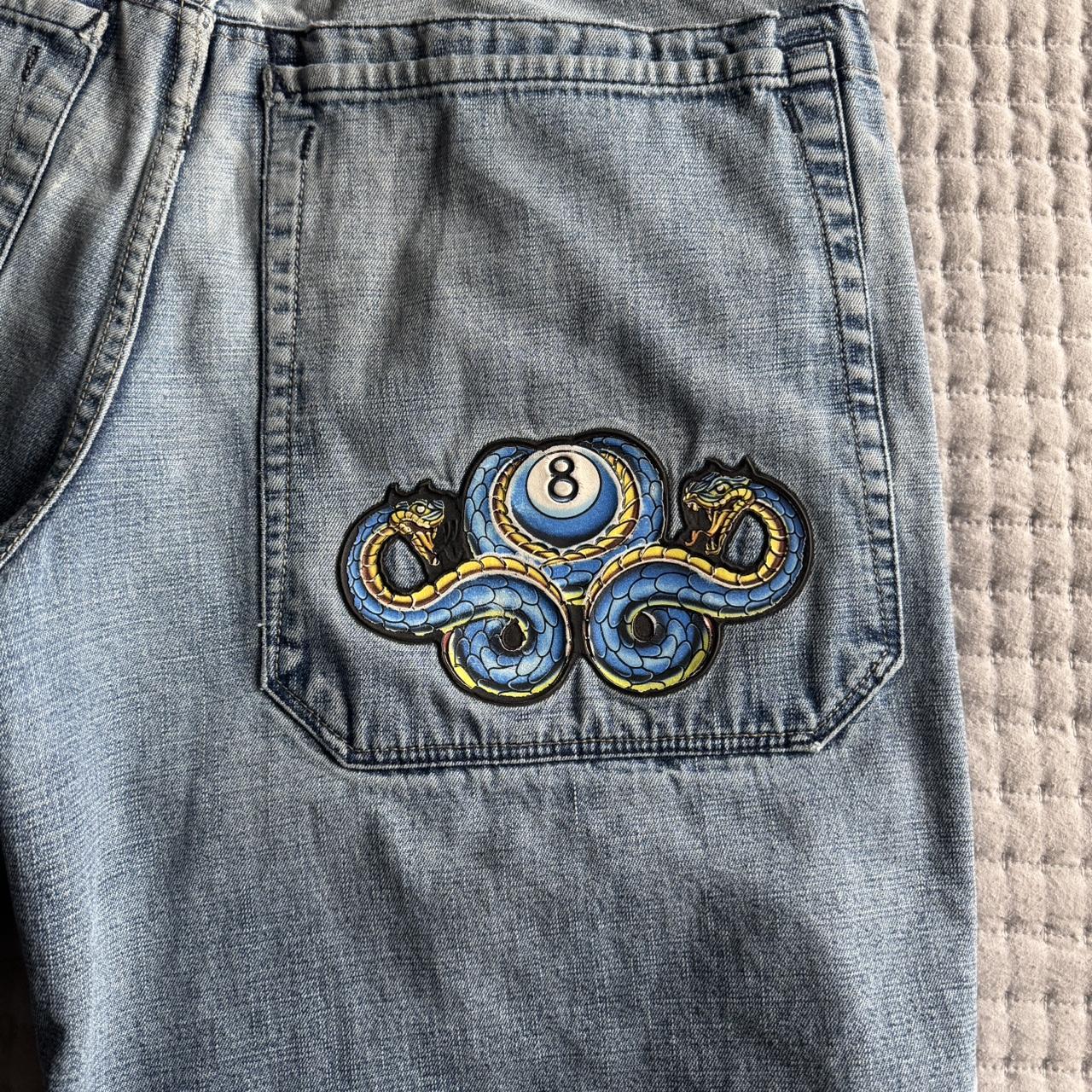 RARE vintage 90s jnco Snake 8 ball jorts with... - Depop