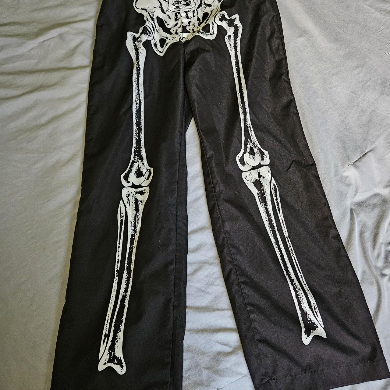 Romwe black skeleton pants. Great look for... - Depop