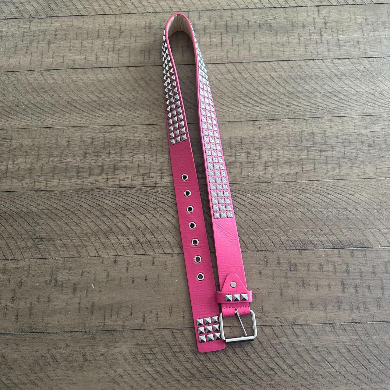 Pink Punk Studded Belt 38.5 inches #studded #pink... - Depop