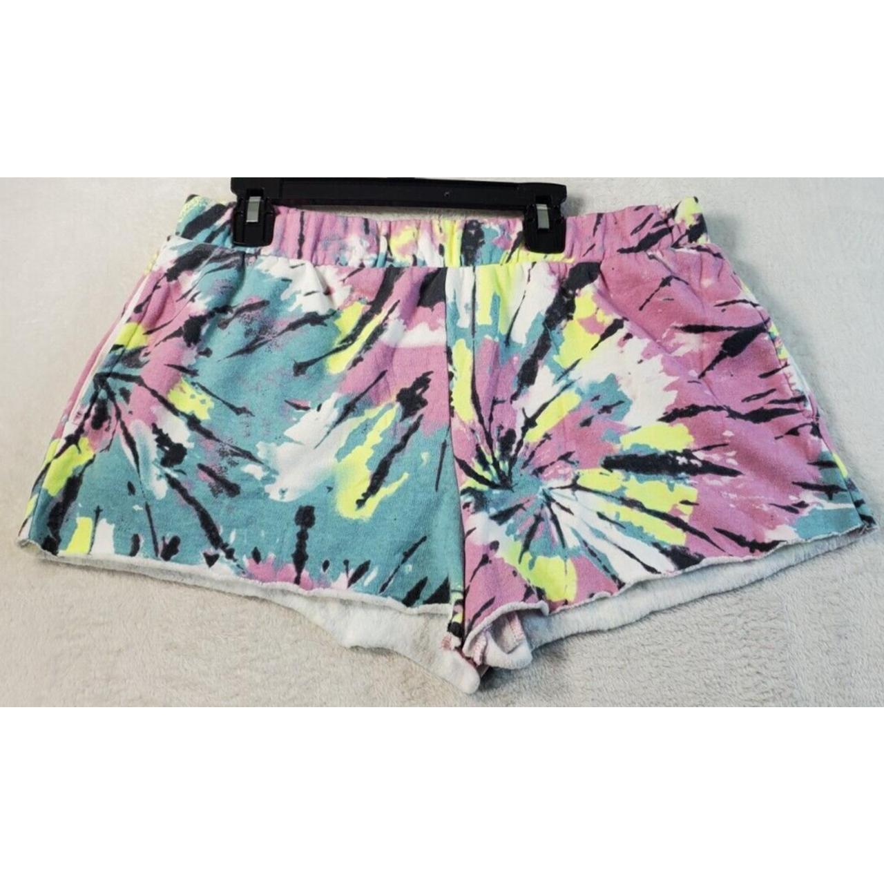 COLSIE SHORTS WOMENS MEDIUM MULTI TIE DYE COTTON... - Depop