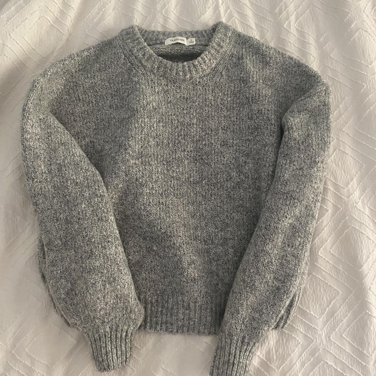 Grey Glassons woollen knit jumper | Depop