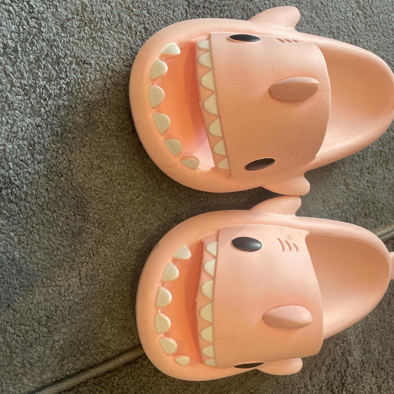 Pink shark sliders - Depop