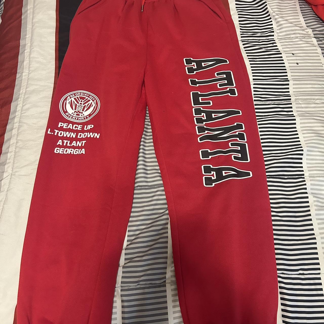 RED ATLANTA SWEATPANTS SIZE MENS X-LARGE RUN... | Depop