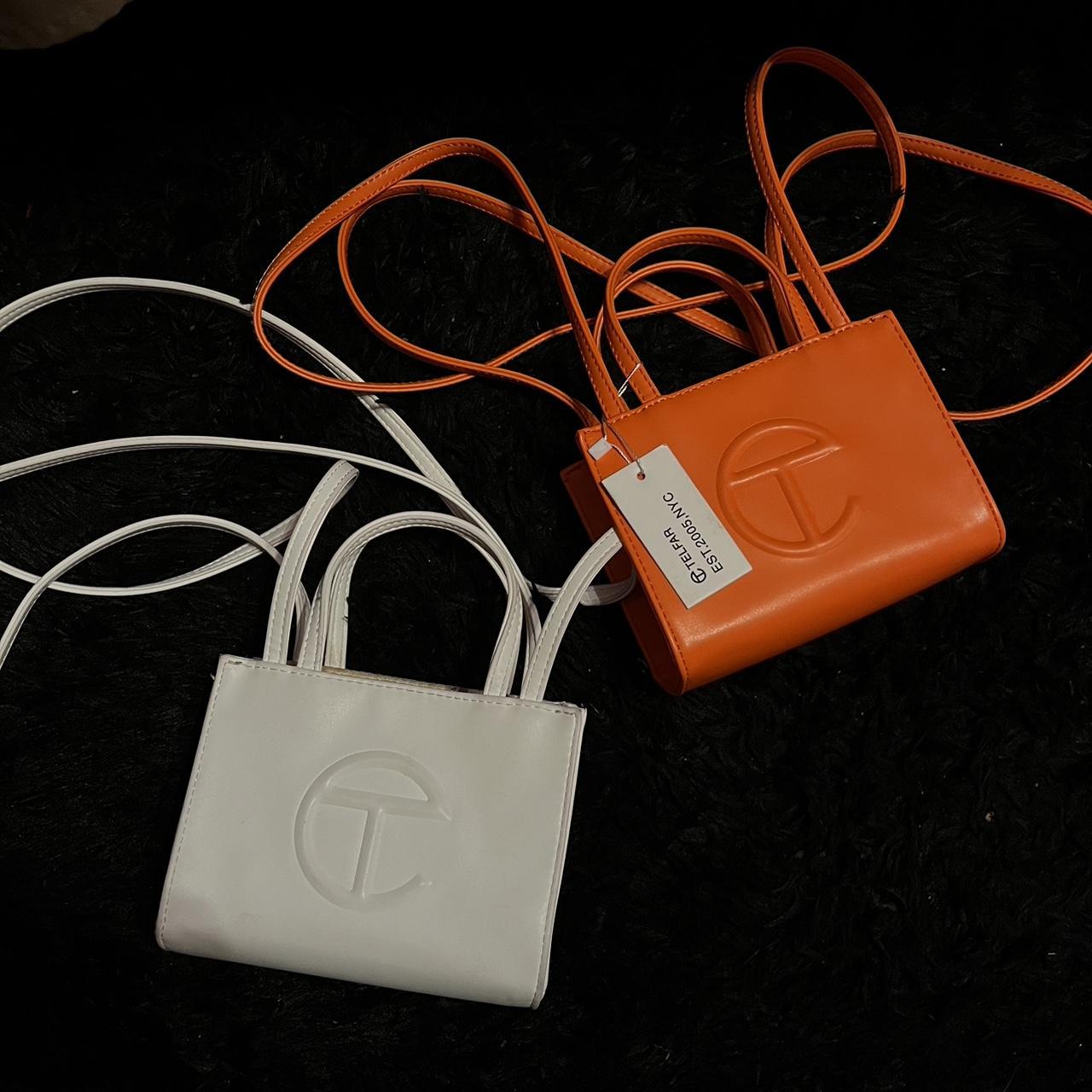 Orange and White Telfar bag together, One Used One... - Depop
