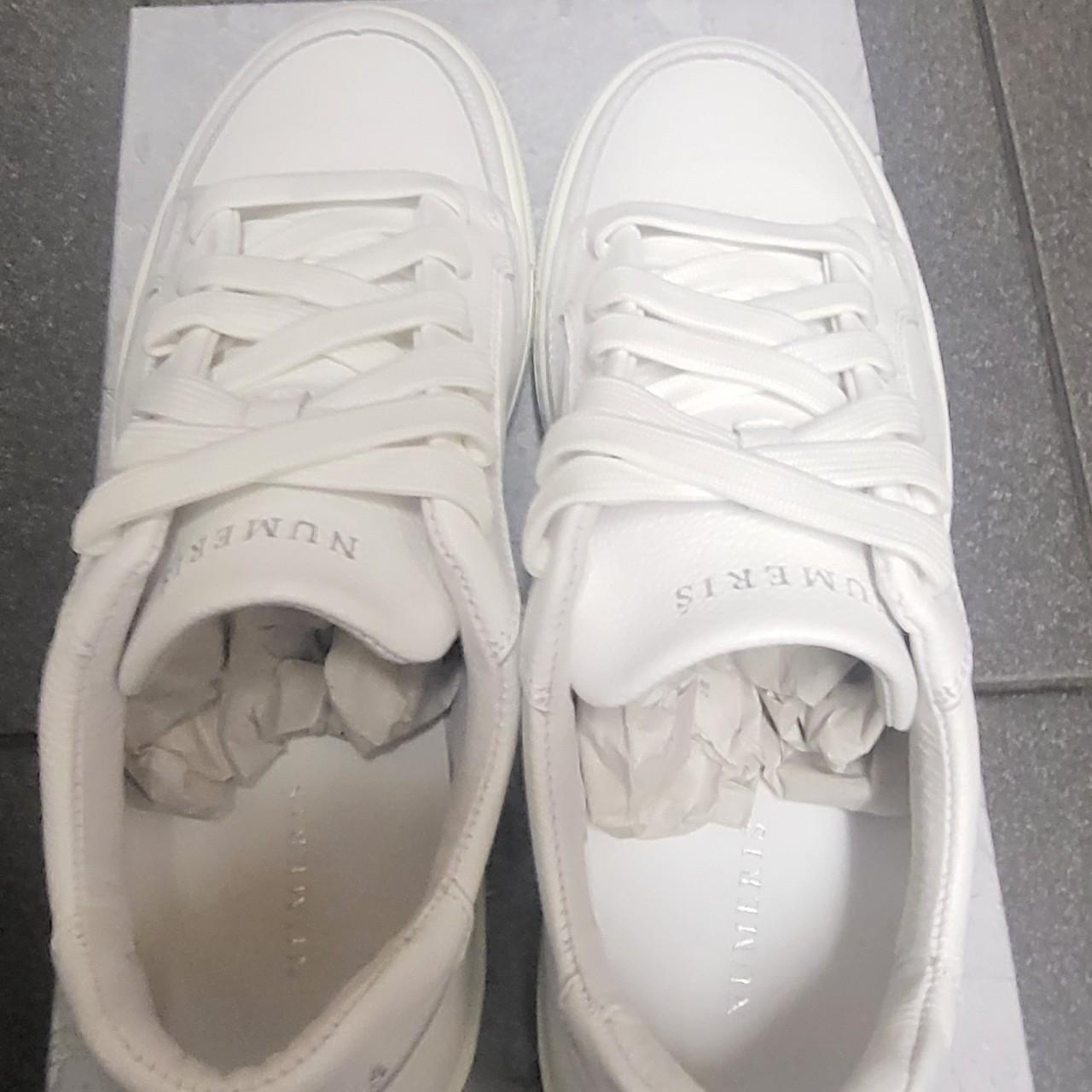 Numeris casual mens white leather lace up shoes UK 9 - Depop