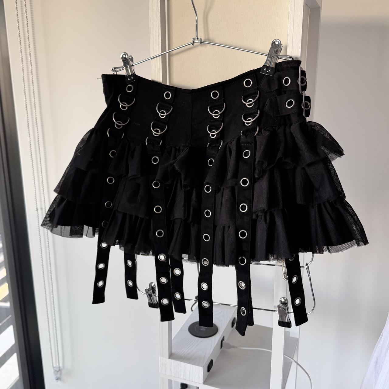 dollskill black gothic skirt with buckles very thick... | Depop