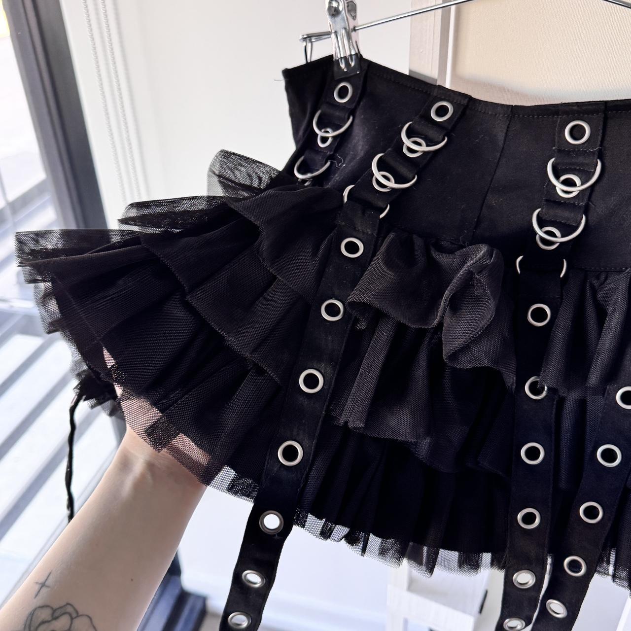 dollskill black gothic skirt with buckles very thick... | Depop