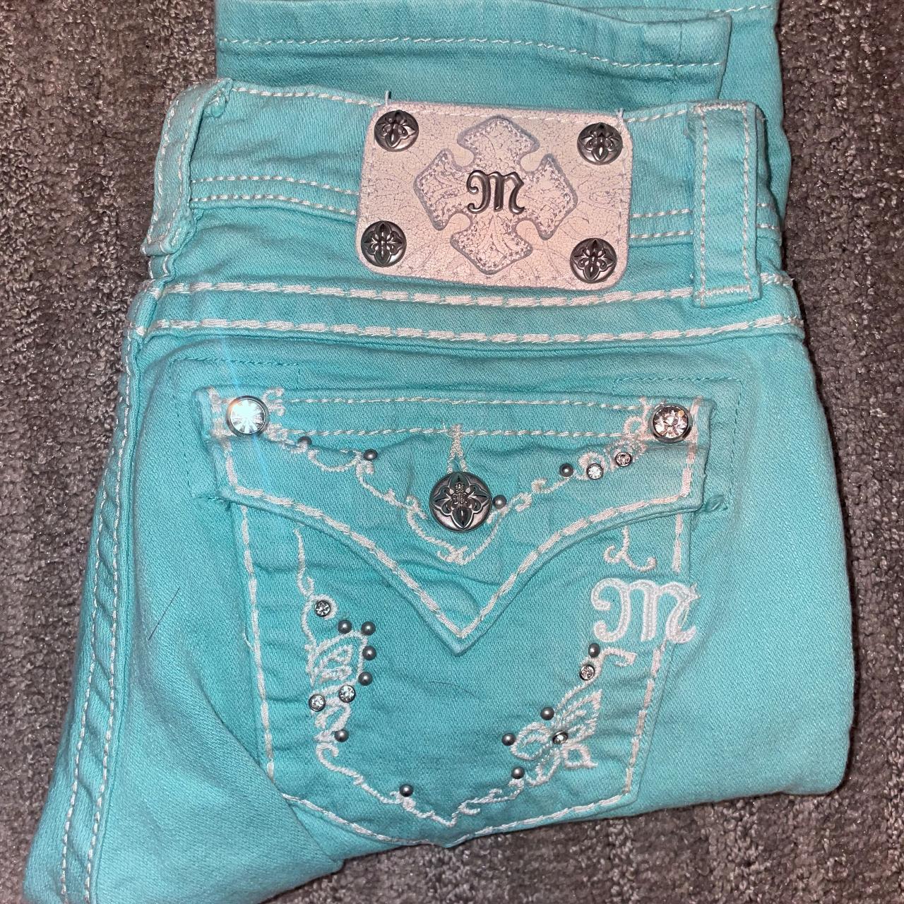 Vintage Light Blue Miss me Denim Jeans! Size 26... - Depop