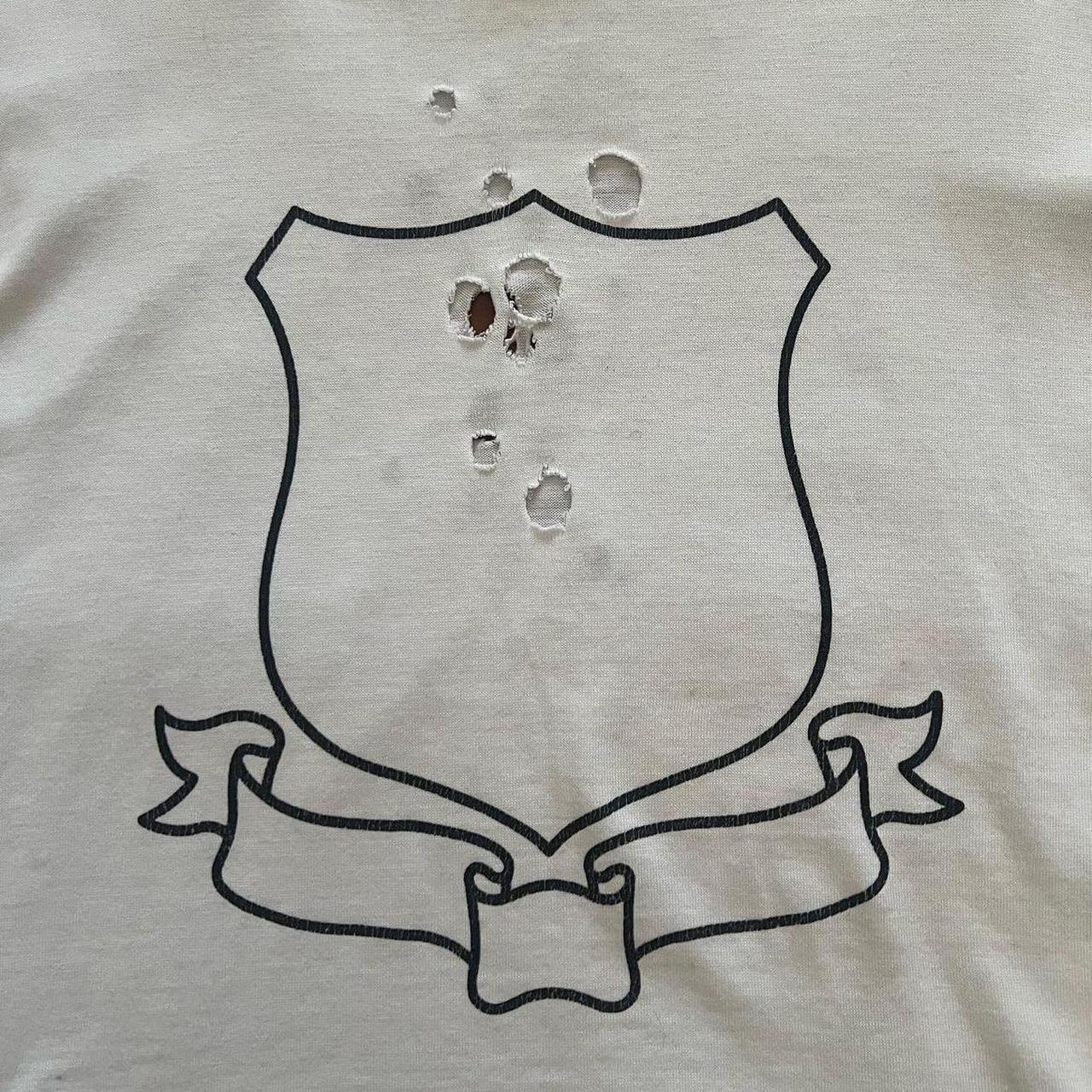 White Number Nine Crest Tee Size 3-SizeM Underrated... - Depop