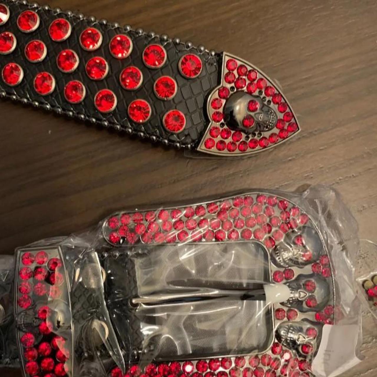 Red skull bb belt - Depop