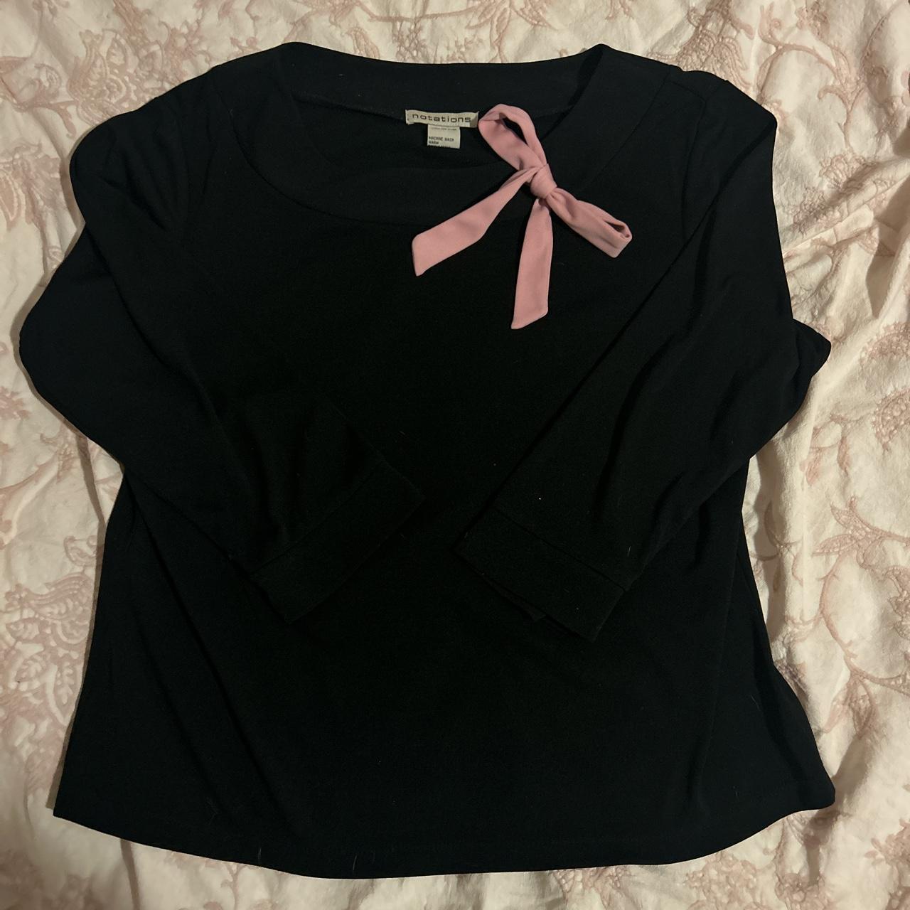 Bow long sleeve. Thrifted in great condition! Size:... - Depop