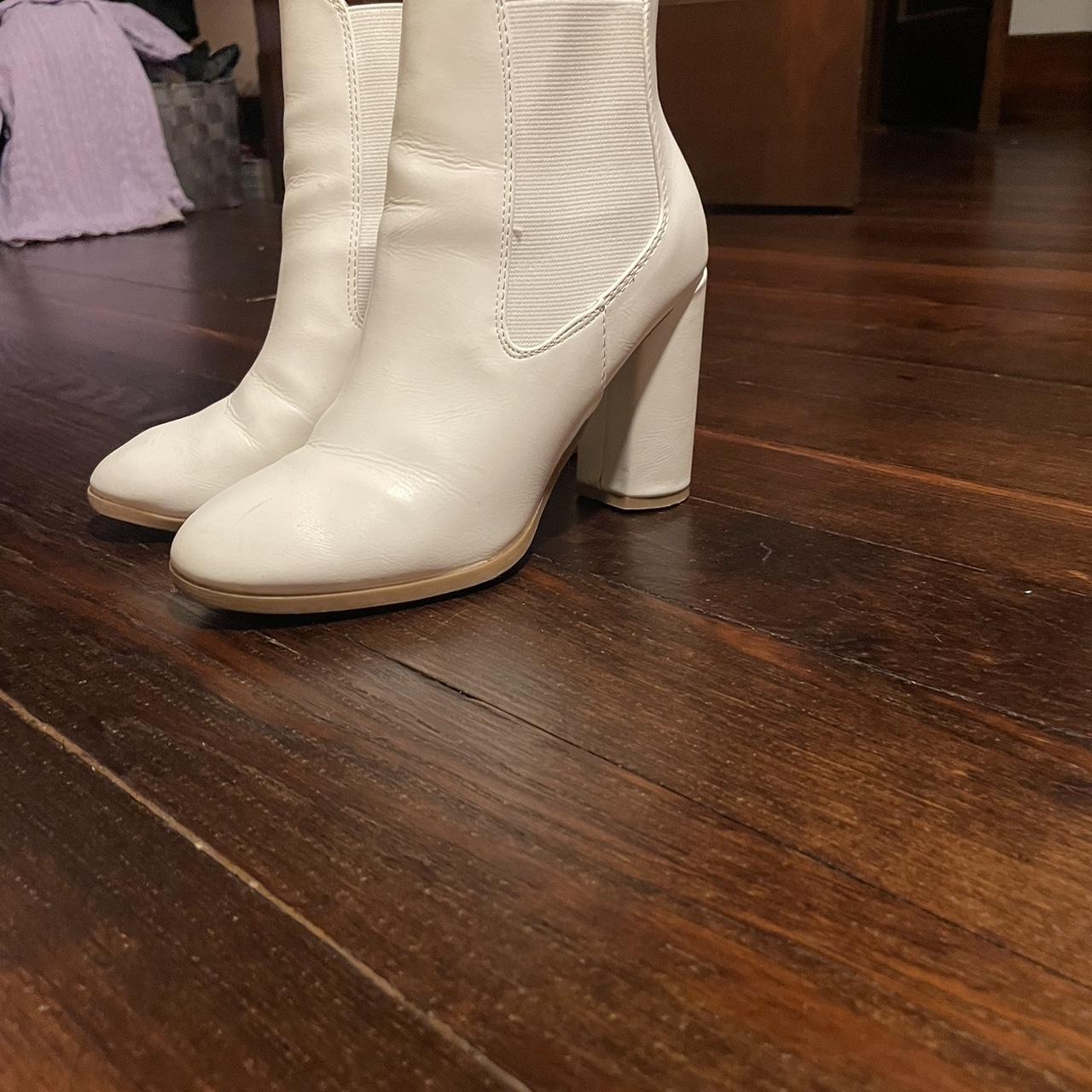 lightly worn white Forever 21 boots few scuff... - Depop