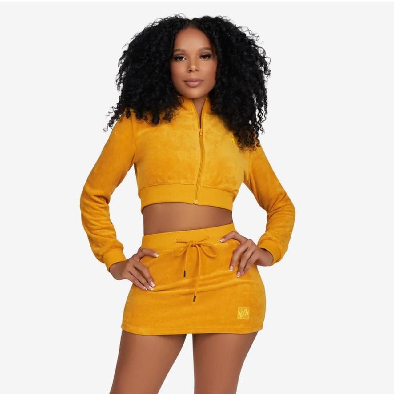 WAYDAMIN JAYDA WAYDA SET TERRYCLOTH TOP-M SKIRT-L - Depop