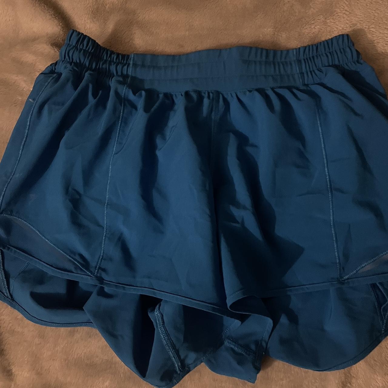Size 8 4” poolside blue lululemon shorts #lululemon... - Depop
