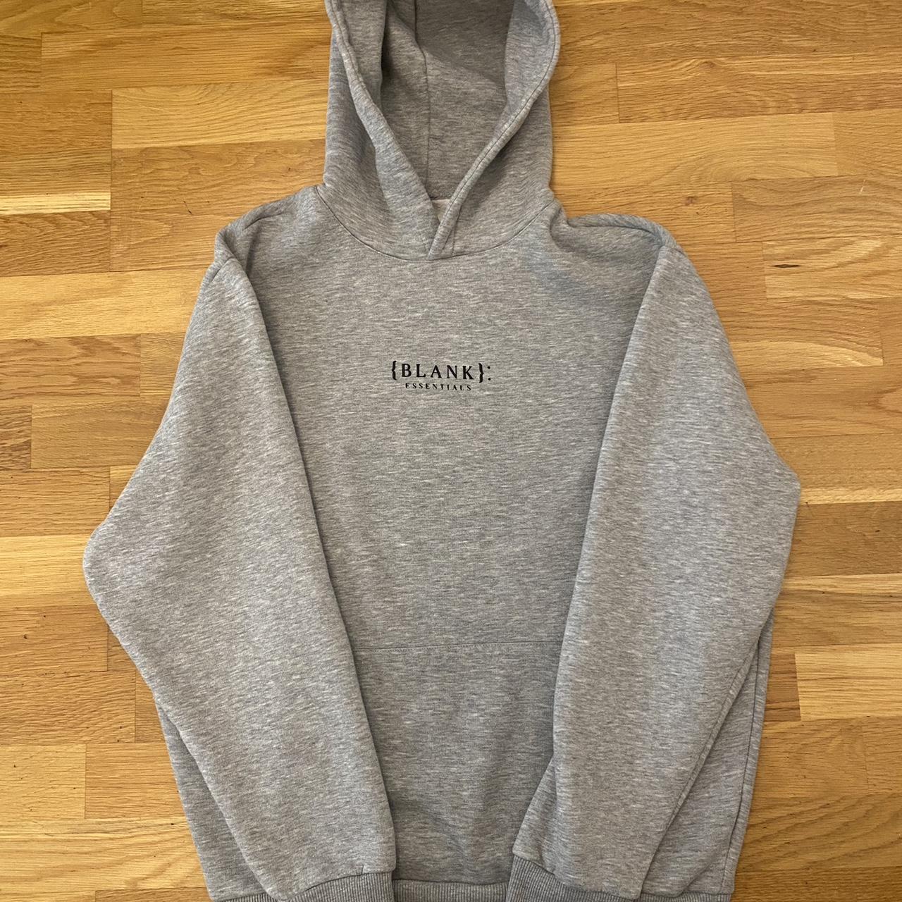Grey Blank Essentials hoodie Worn a couple... - Depop