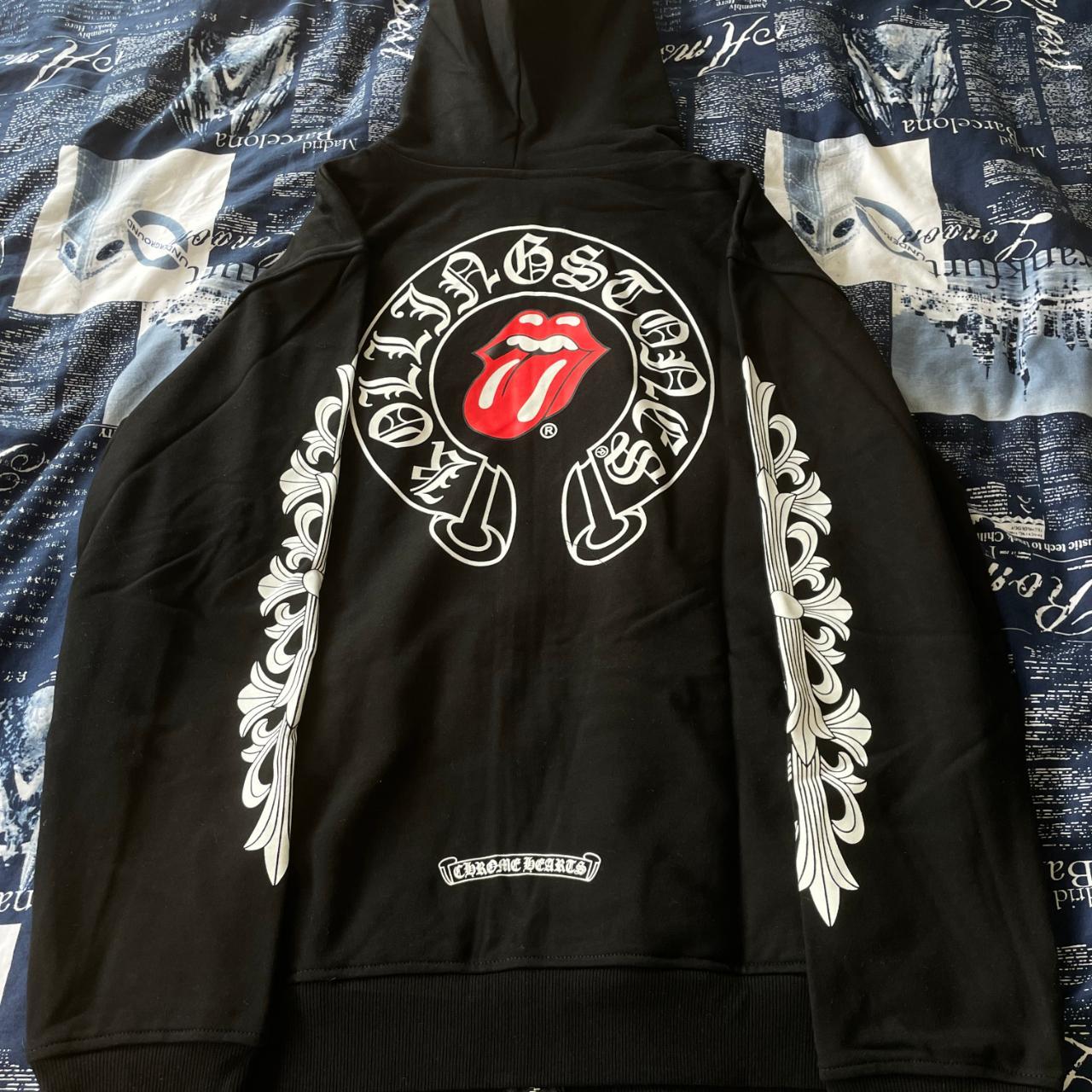 Chrome Hearts zip up jacket. Black and red - Depop