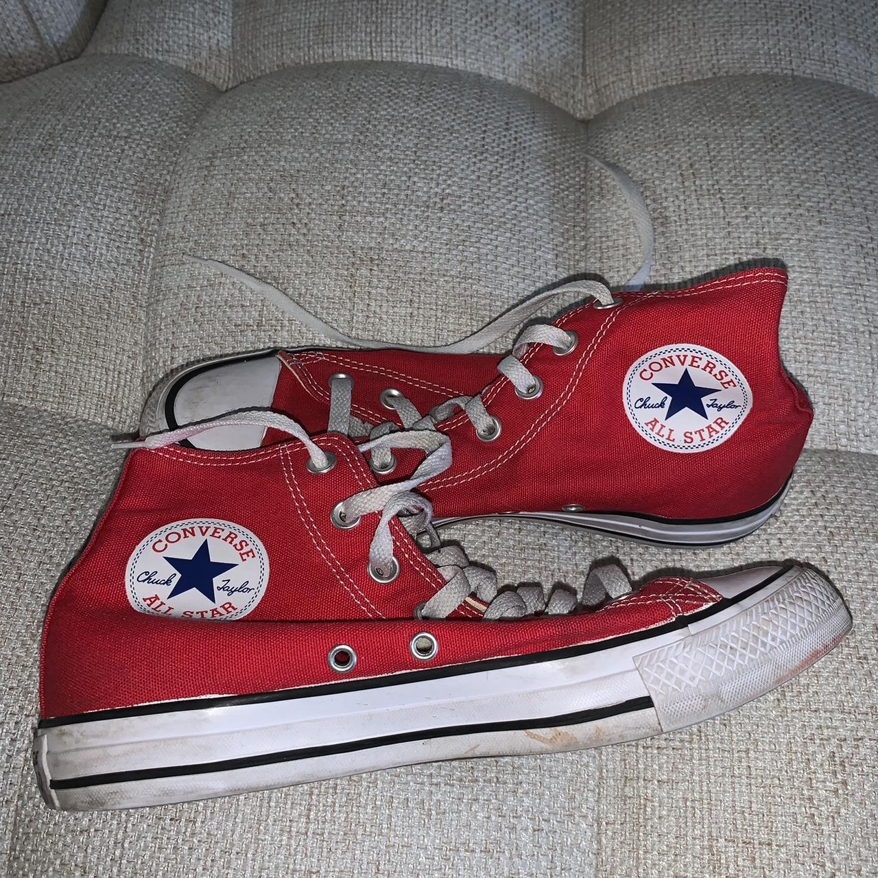 High top red converse. Size 8 in women’s fair... - Depop High top red converse. Size 8 in women’s fair... - Depop