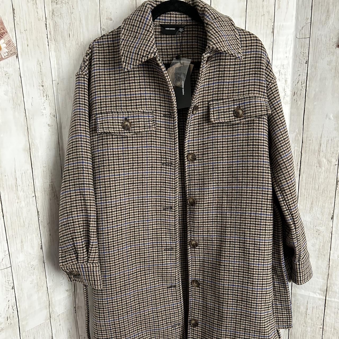 Vero Moda Long Wool Coat Sodalite Blue Size... - Depop