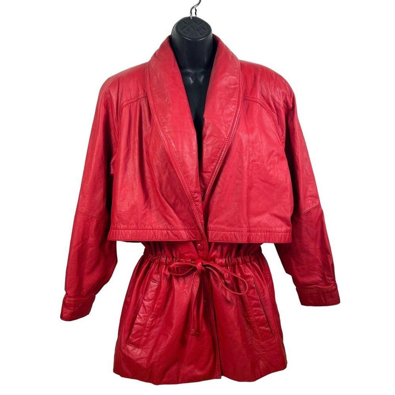Vintage Wilsons Leather M Jacket Coat Lipstick Red... - Depop