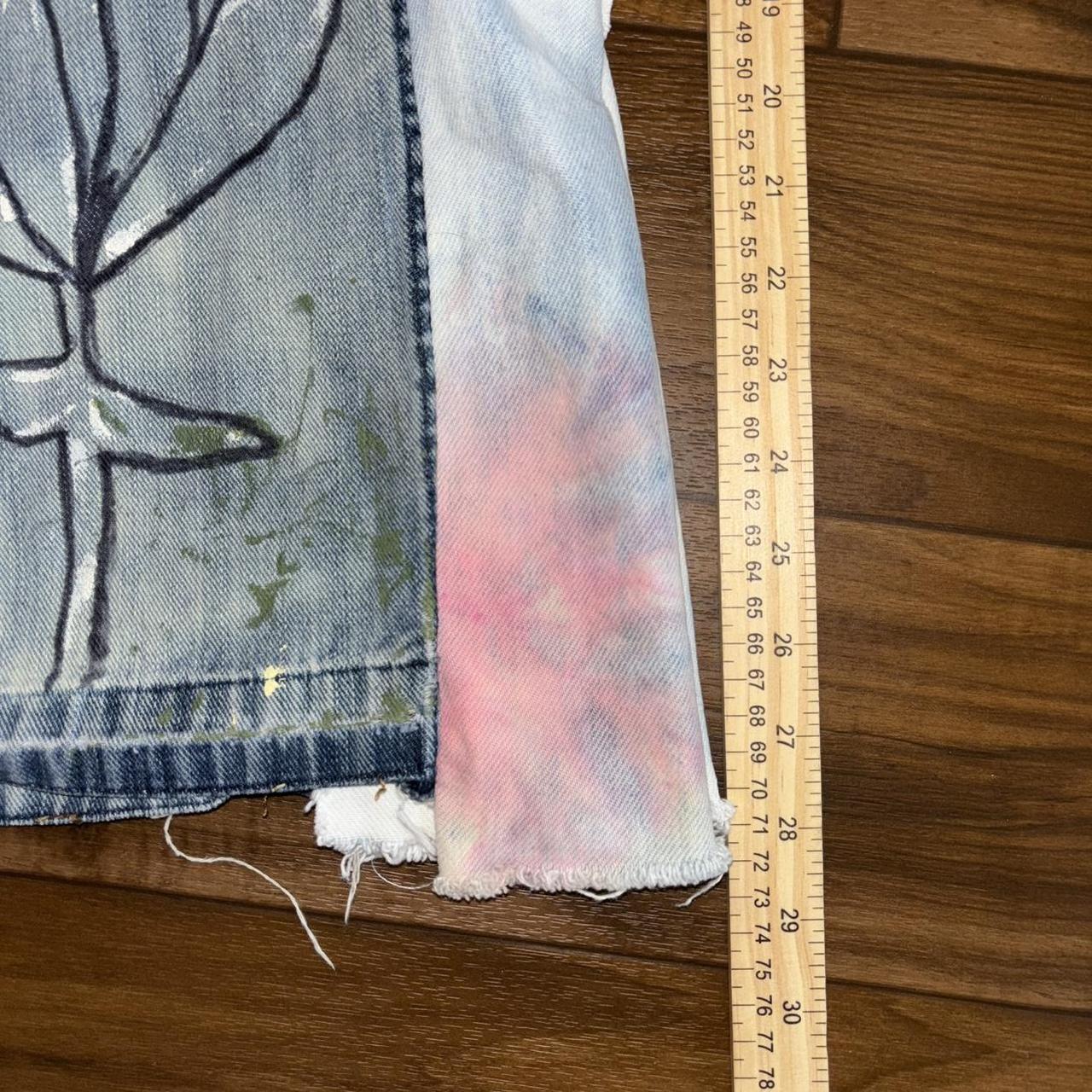 Custom wide leg Spanish Graffiti Patchwork Levi's... | Depop