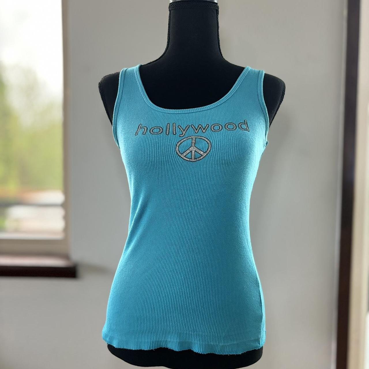 Y2K Hollywood peace sign tank top. Size:... - Depop