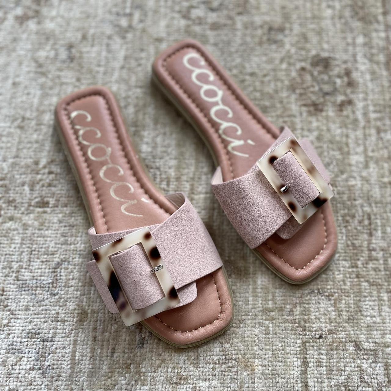 NEW CCOCCI blush flats with tortoise shell buckle - Depop
