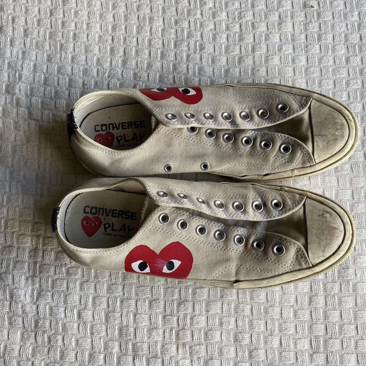 CDG play Converse UK 10 “White” - Depop
