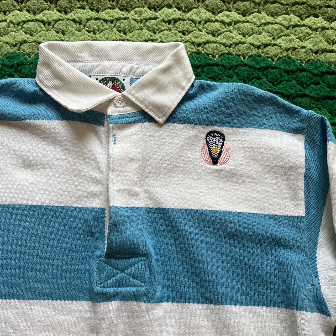 Vintage Barbarian 90s rugby polo long sleeve Size... - Depop