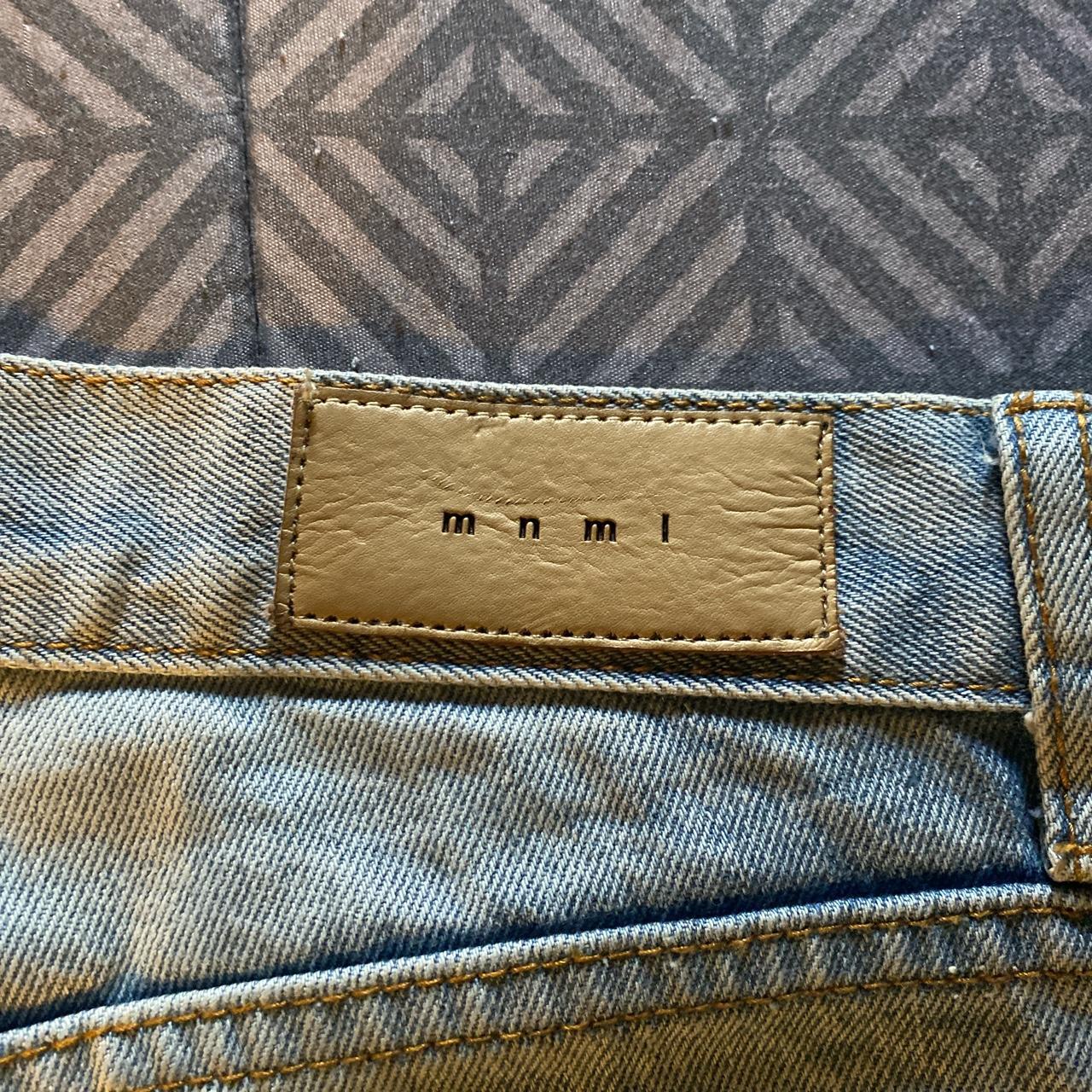 Mnml skull double knee denim. Size 36 #denim #baggy - Depop