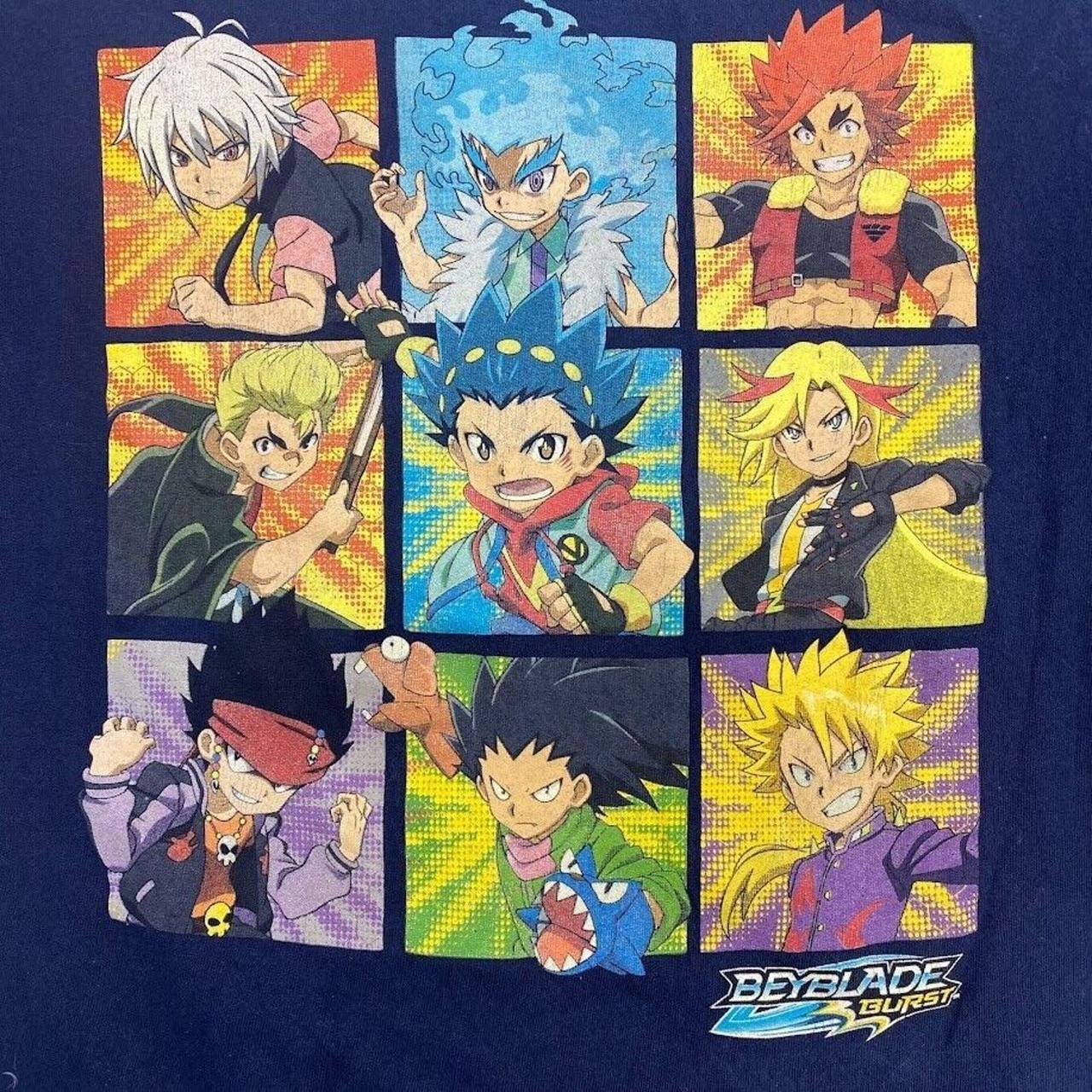 Kids Beyblade Burst Graphic Cartoon Tee Thrifted... | Depop