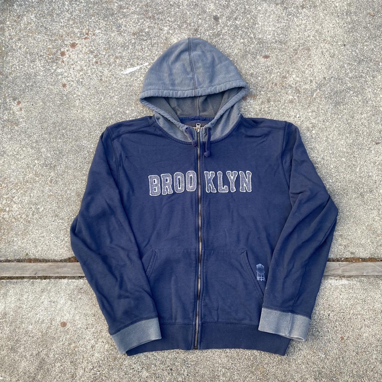 Navy Blue Rare Brooklyn Zip Up Brooklyn... - Depop