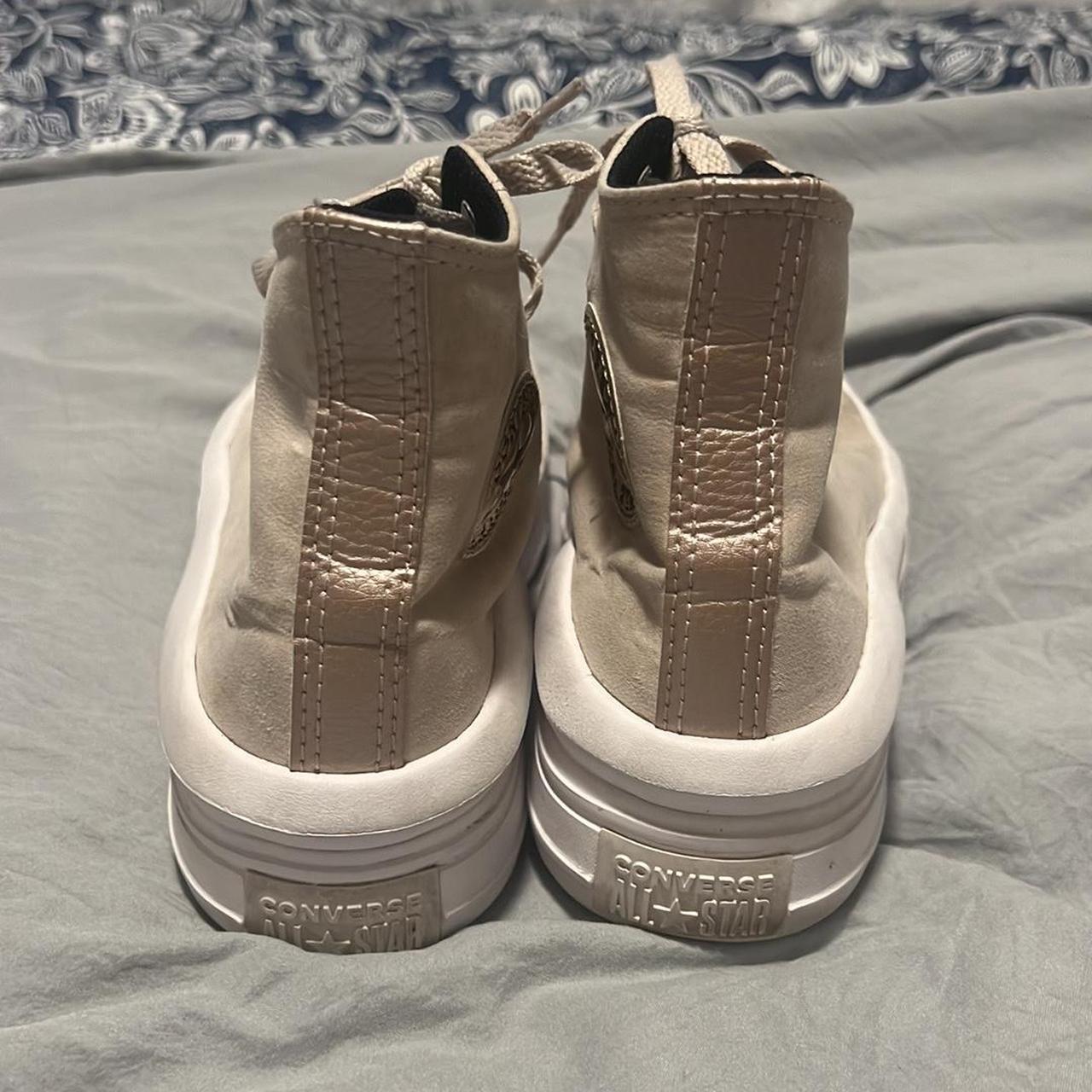 tan platform high top converse - Depop