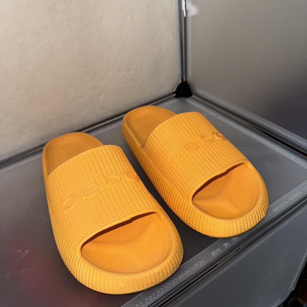 orange 🍊 BEBÉ slides size 8 #BEBE #orangesandals... - Depop