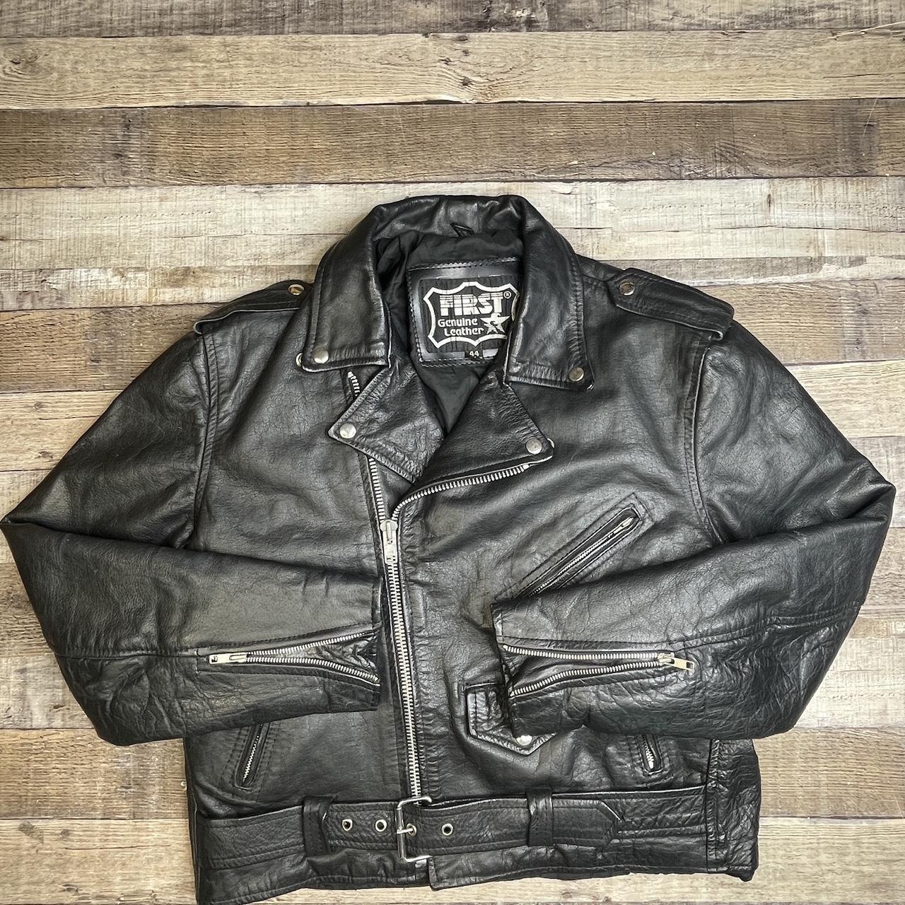 First genuine leather perfecto punk jacket... - Depop