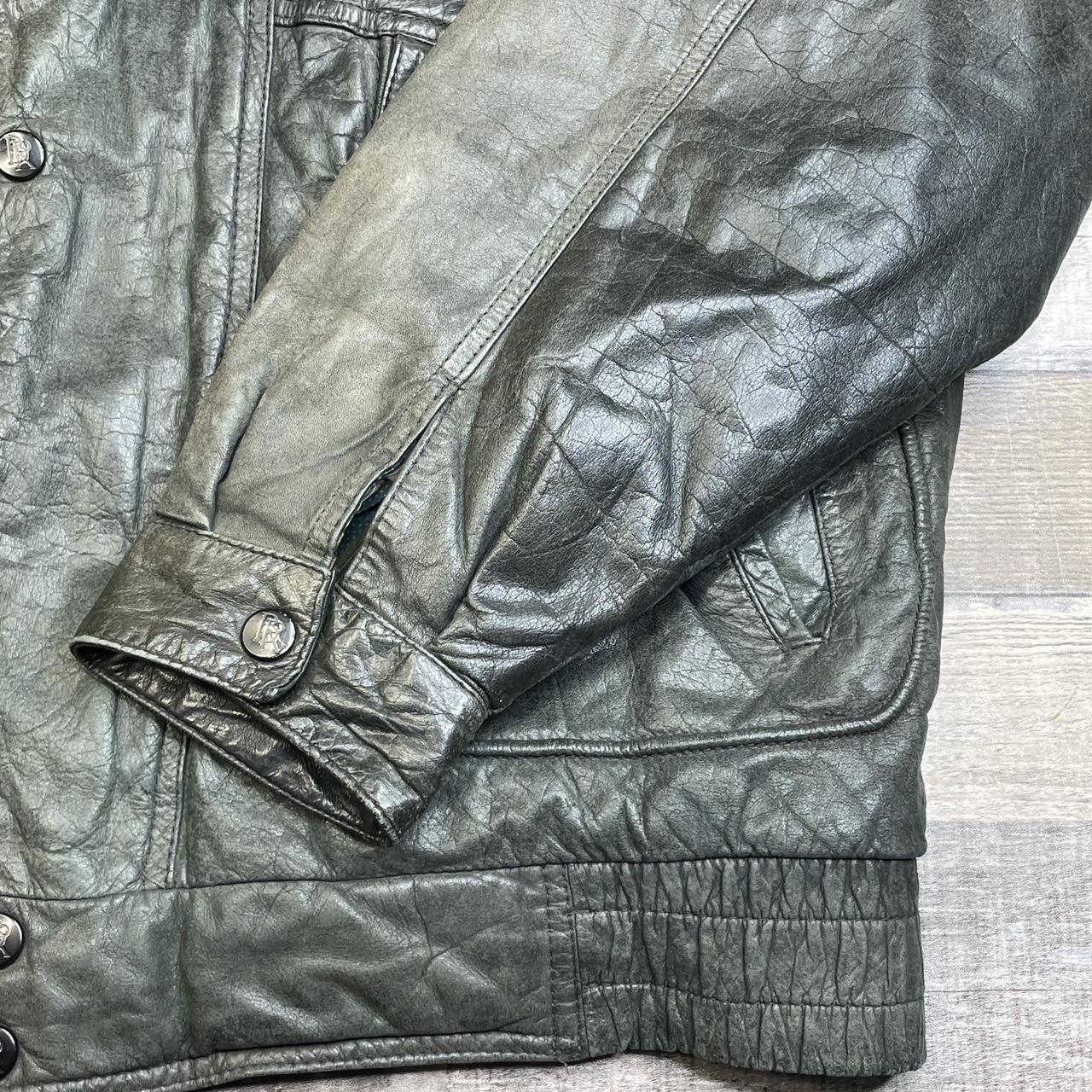 Vintage 80s Leather Jacket Size 52 Montes Design... - Depop