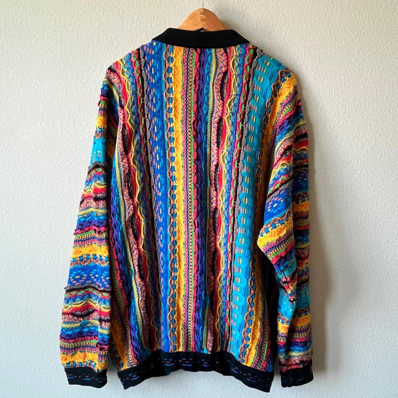 Coogi Men's Cardigan - Multi/Black - XL – Vintage Coo… - Gem
