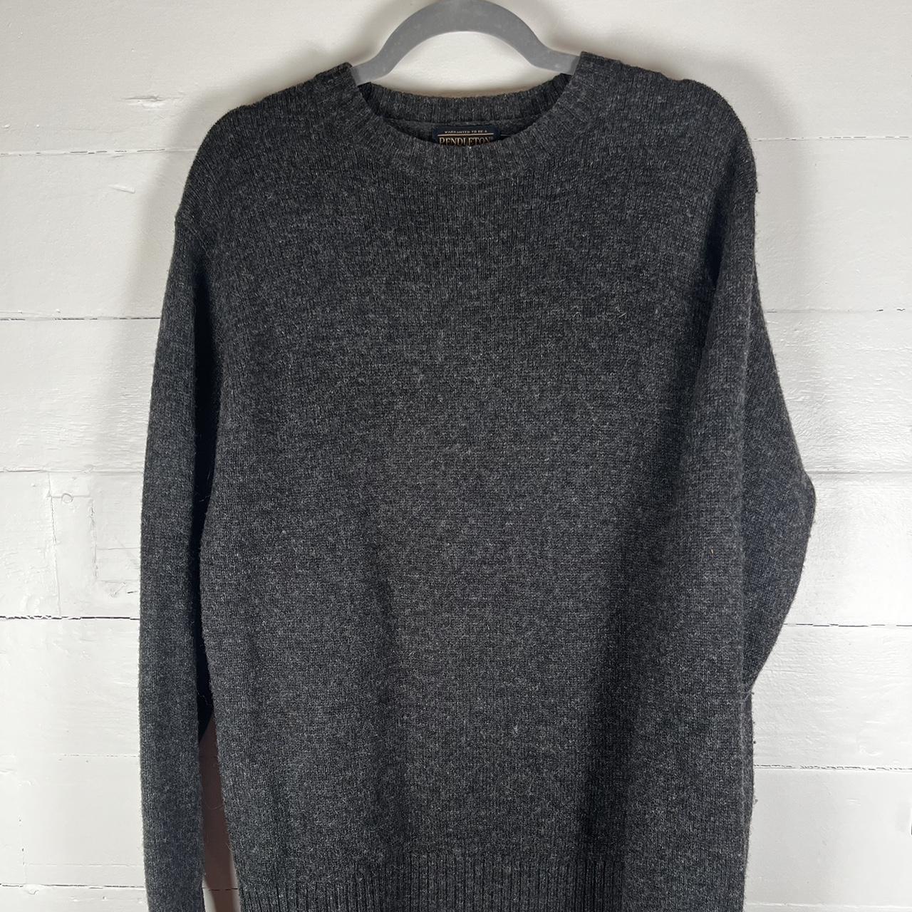 Men’s Large washable wool sweater in dark grey - Depop