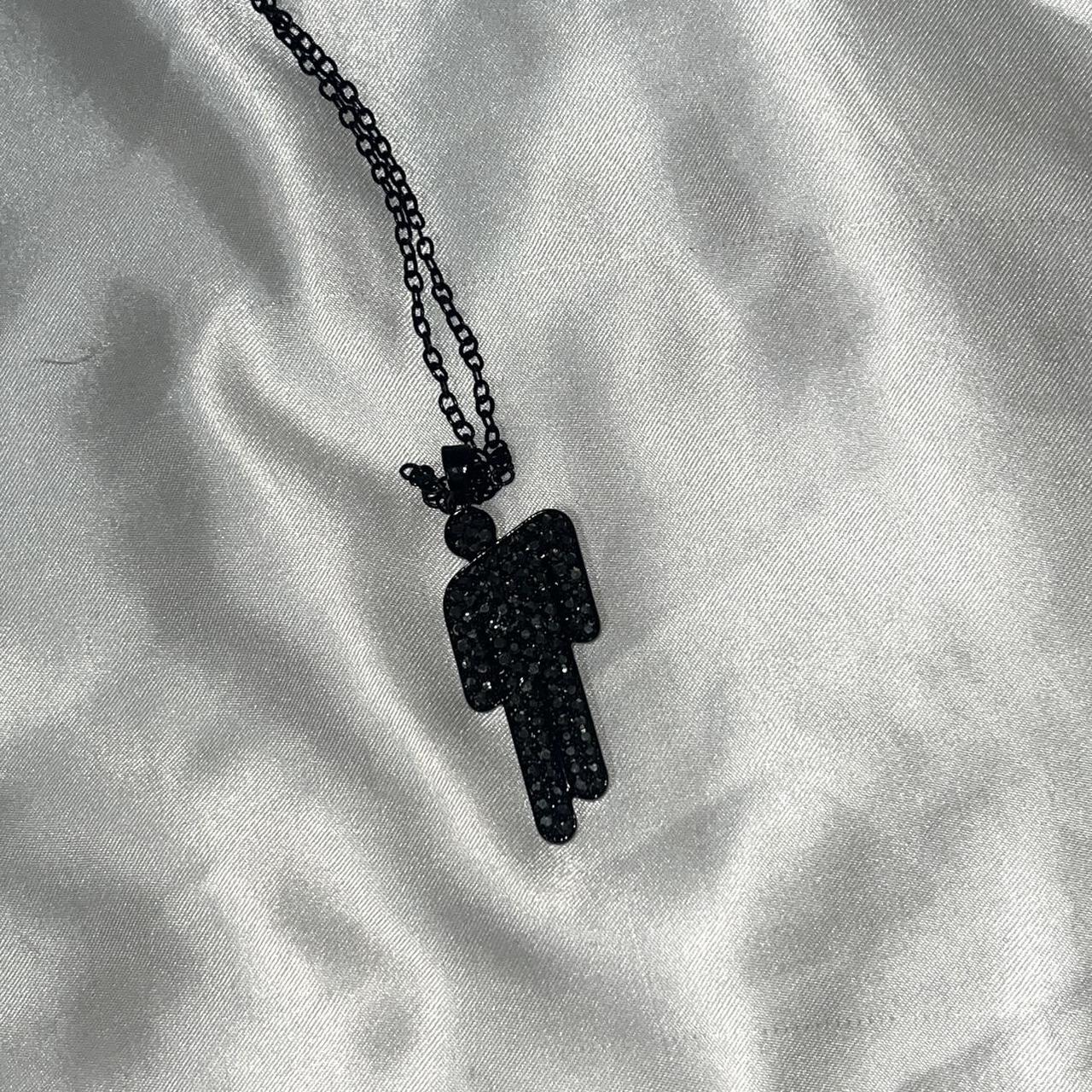 Billie Eilish Official Blohsh Black Rhinestone... - Depop