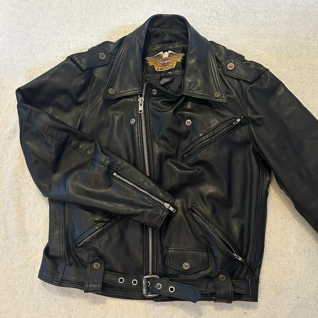 Real Leather Vintage Riding Jacket Size:... - Depop