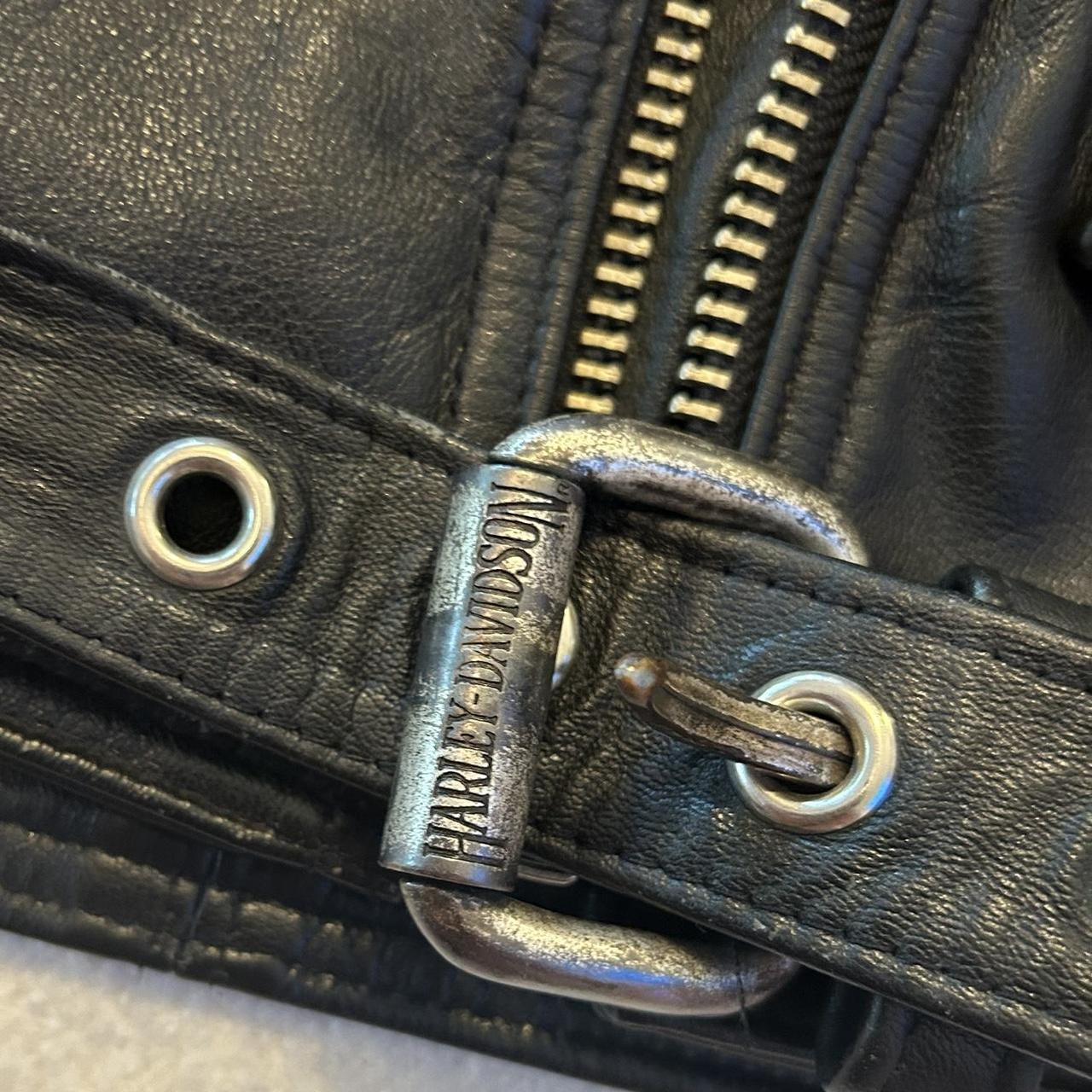 Real Leather Vintage Riding Jacket Size:... - Depop