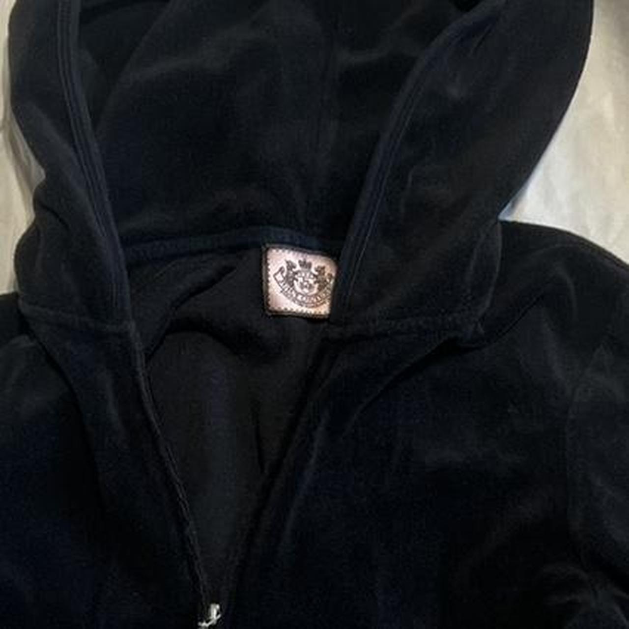 Black Juicy Couture velour zip-up hoodie #y2kfashion | Depop