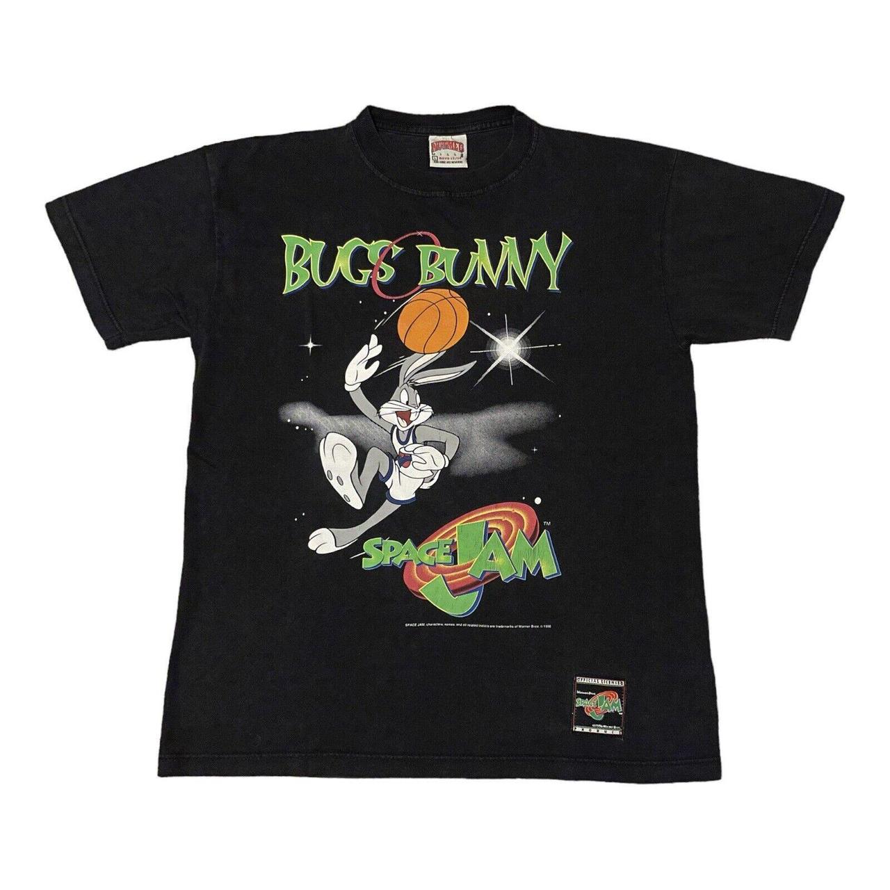1996 Space Jam Black Shirt Nutmeg Bugs Bunny Looney Depop