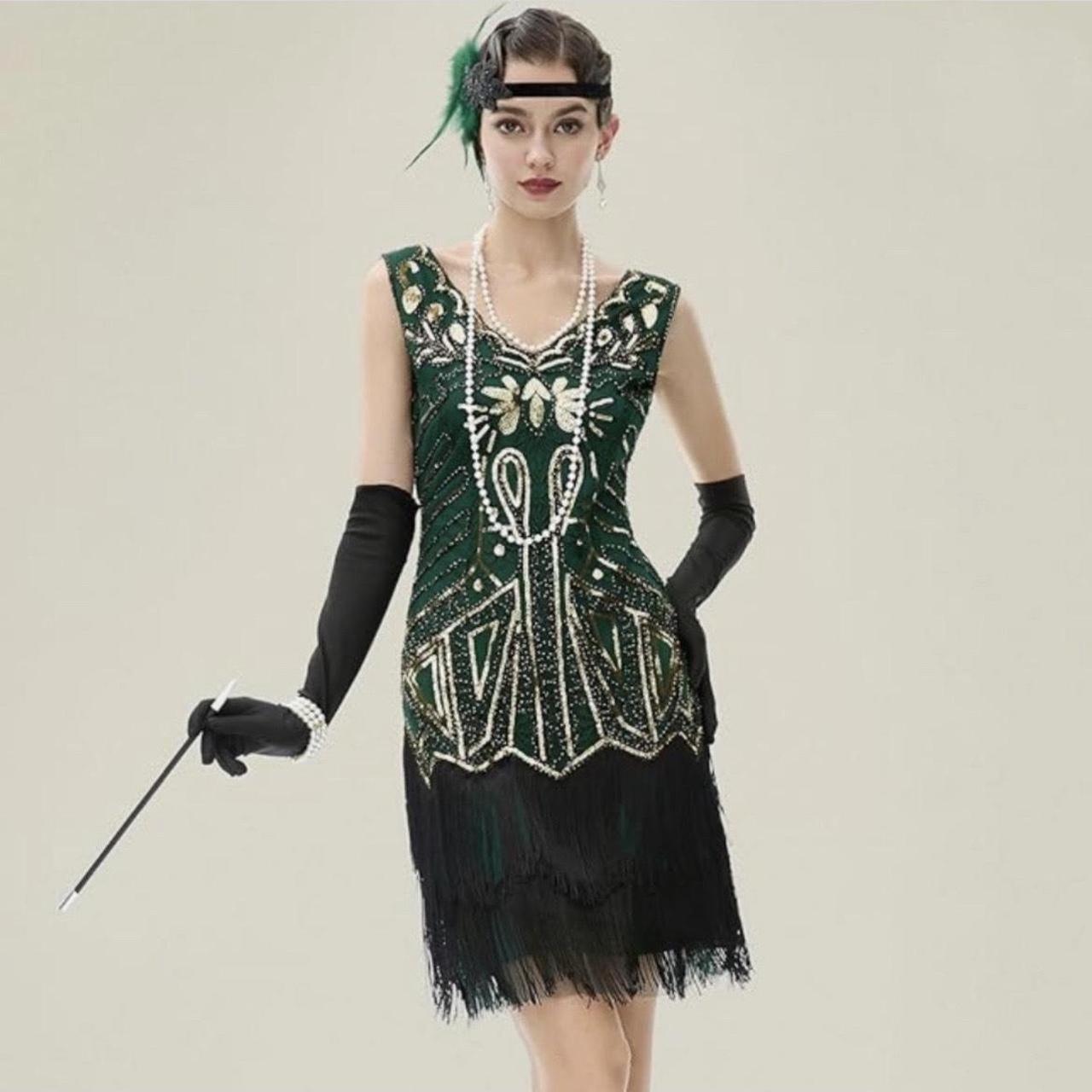 Babeyond Green Flapper Dress, Originally $99,... - Depop