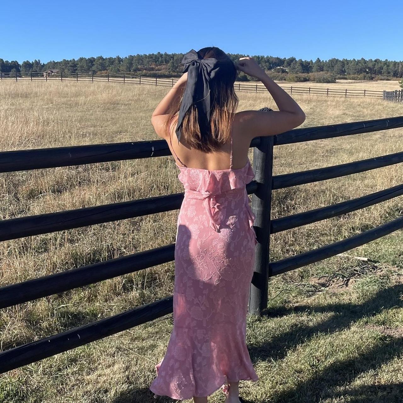 Blush pink Zara long dress with a slit on the... - Depop