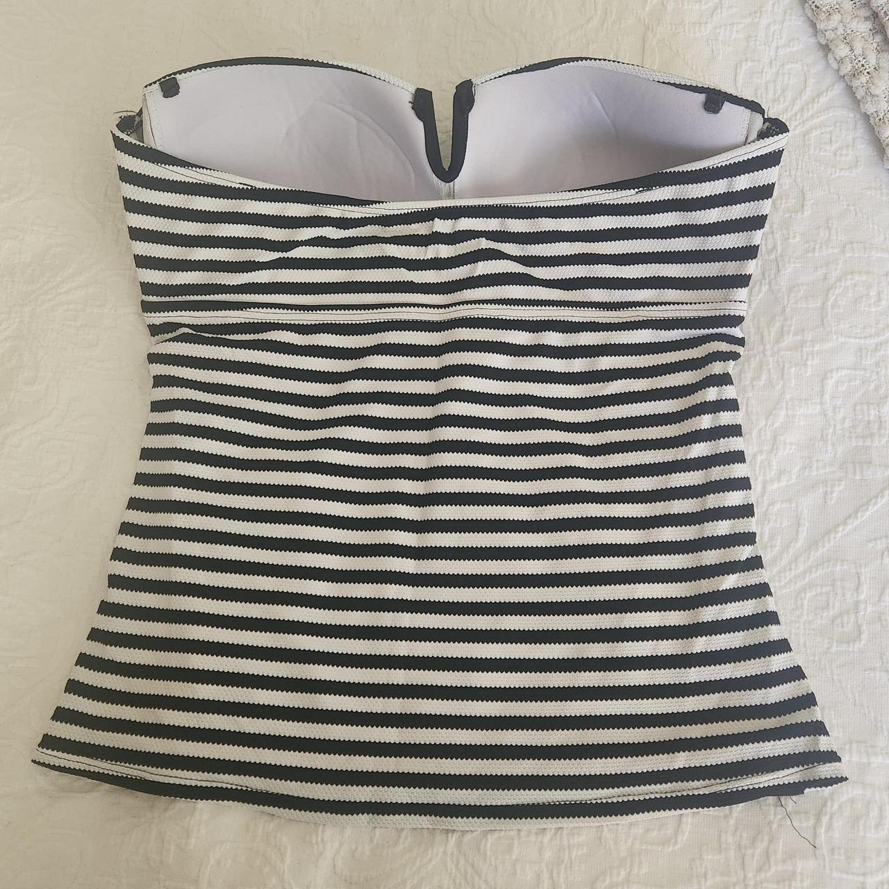 Seafolly Black and white strapless tankini/top. No... | Depop