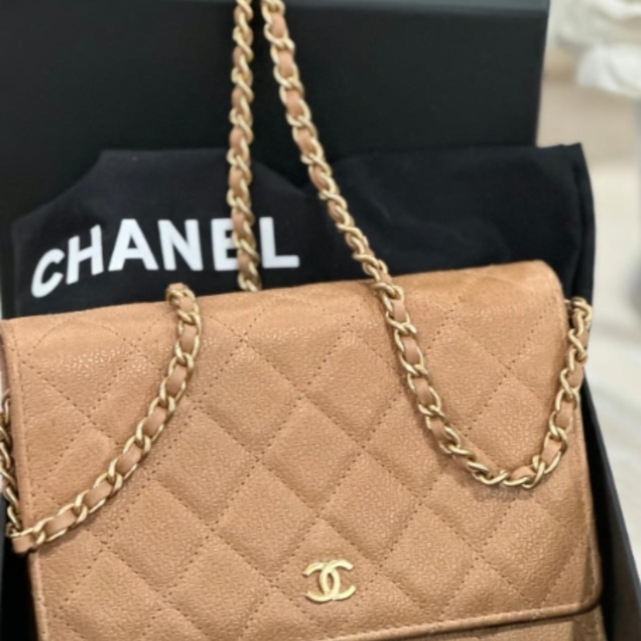 Chanel Chanel wallet on chain with 8 card slots in... - Depop